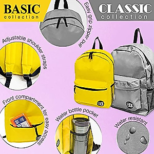 BAZIC School Backpack 17" Navy Blue, Lightweight School Bag Padded Back & Adjustable Strap for Students, Travel Bag Fit A4 Notebook, 1-Pack