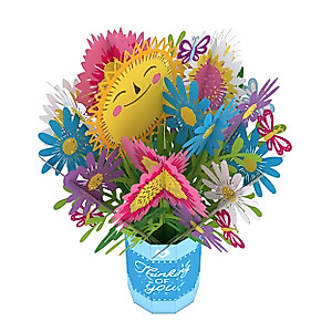 Lovepop Thinking of You Bouquet - 3D Paper Flower Greeting Card, 10.25x7.5, Pop Up Bouquet, Spring Card for Mom, Wife, or Friend, Anniversary Card