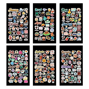 SpiceThingsUp Adult Holiday Seasonal Stickers – Over 200 pcs Planner Stickers for Whole Year – Fun and Motivational Calendar Stickers for Adults Planner, Journal Stickers, Scrapbooking Stickers
