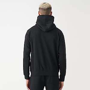 Blank Knights Men's Hooded Sweatshirt Plain Blank Casual Soft Brushed Fleece Hoodie, Black, Large