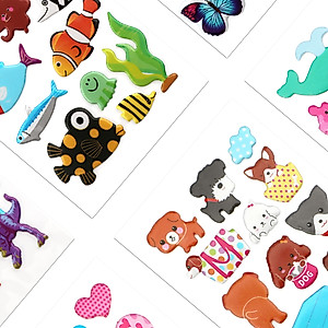 SAVITA 3D Stickers for Kids & Toddlers 500+ Puffy Stickers Variety Pack for Scrapbooking Bullet Journal Including Animal, Numbers, Fruits, Fish, Dinosaurs, Cars and More…