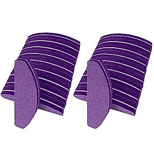 20 PCs Nail Buffers, Double Sided Nail Files Buffer Blocks 100/180 Grit Portable Washable Sanding Buffing File Arc Shape (Purple)