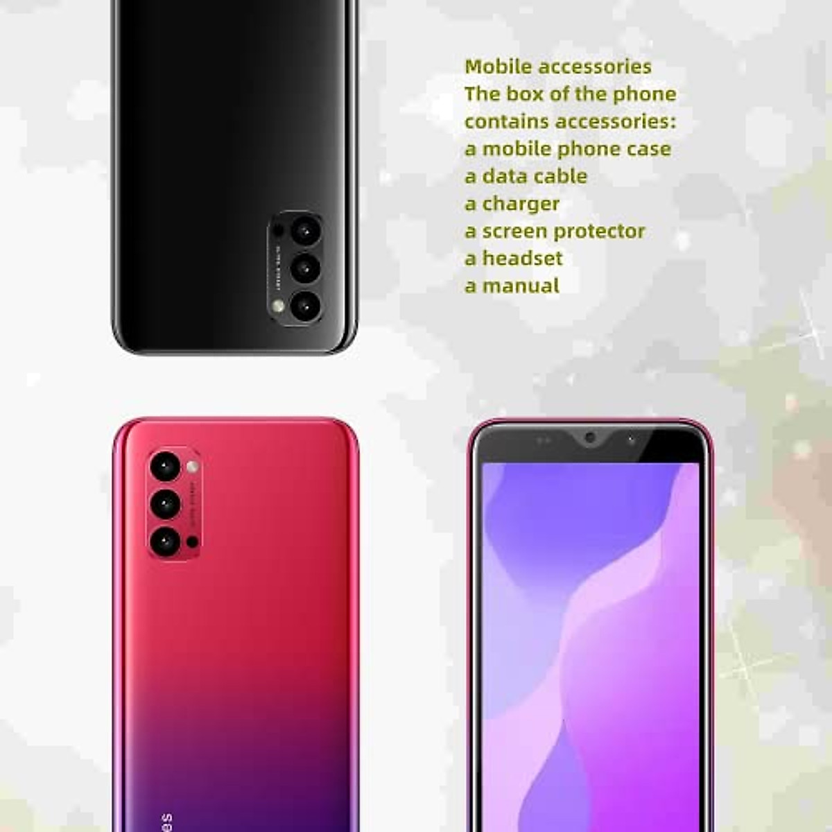 aderroo 1GB RAM 8GB ROM，X11 Android Smartphone, 5.72-inch IPS Full-Screen，Front and Rear Cameras，Only Supports Dual SIM Card Frequency Band of 3GWCDMA：850/2100MHZ，Unlocked Cell Phone（Black）