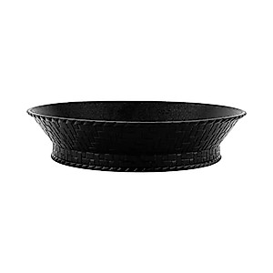 G.E.T. RB-892-BK-EC Round Serving Basket with Base, 9", Black (Set of 4)