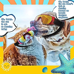 FranyyCo Small Dog Sunglasses UV Protective Glasses with Adjustable Straps, UV400 Certified, High Density Foam Frame, Goggles Windproof Dustproof Anti-Fog Glasses