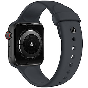 OUHENG 2 Pack Sport Band Compatible with Apple Watch Band 49mm 45mm 44mm 42mm, Soft Silicone Band Strap for iWatch Ultra Series 8/7/6/5/4/3/2/1/SE2/SE (Black/Dark Gray)