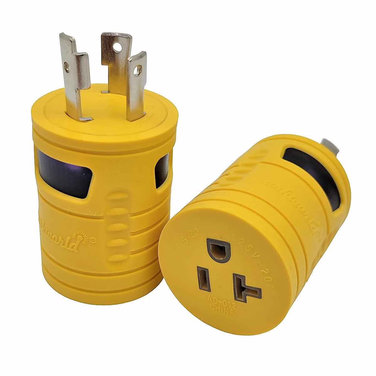 Parkworld 691746 Power Adapter Generator 3-Prong 30 AMP Locking L5-30P Male to Household Regular 5-15R Female (Also for 5-20R)