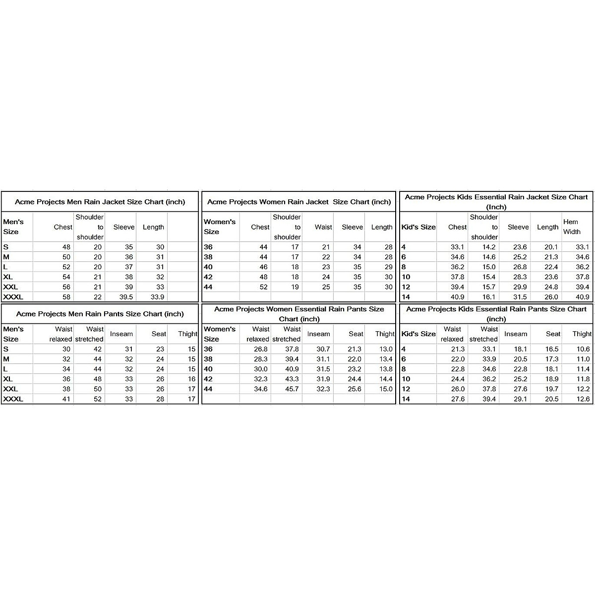 Acme Projects Rain Suit (Jacket + Pants), 100% Waterproof, Breathable, Taped Seam, 10000mm/3000gm, YKK Zipper (Men's, Large, Black)