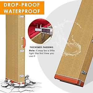 Ktaxon Electric Guitar Hard Case, Rectangle Wooden Standard 39-Inch Electric Guitars Hard-Shell Protective Carrying Case for KST/KTL/170 Model with Lock Latch Padding (Yellow)