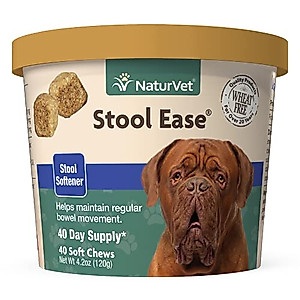 NaturVet – Stool Ease for Dogs – 40 Soft Chews – Helps Maintain Regular Bowel Movements – Enhanced with Sugar Beet Pulp, Flaxseed & Psyllium Husk – 40 Day Supply