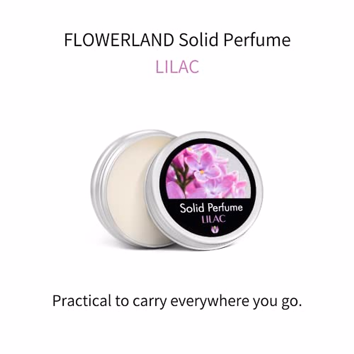 Flowerland Solid Perfume - Portable Pocket Balm Perfume Perfect for Travel Use - Natural Fragrance Parfum for Men and Women - Natural & Vegan - Lilac (30ml)
