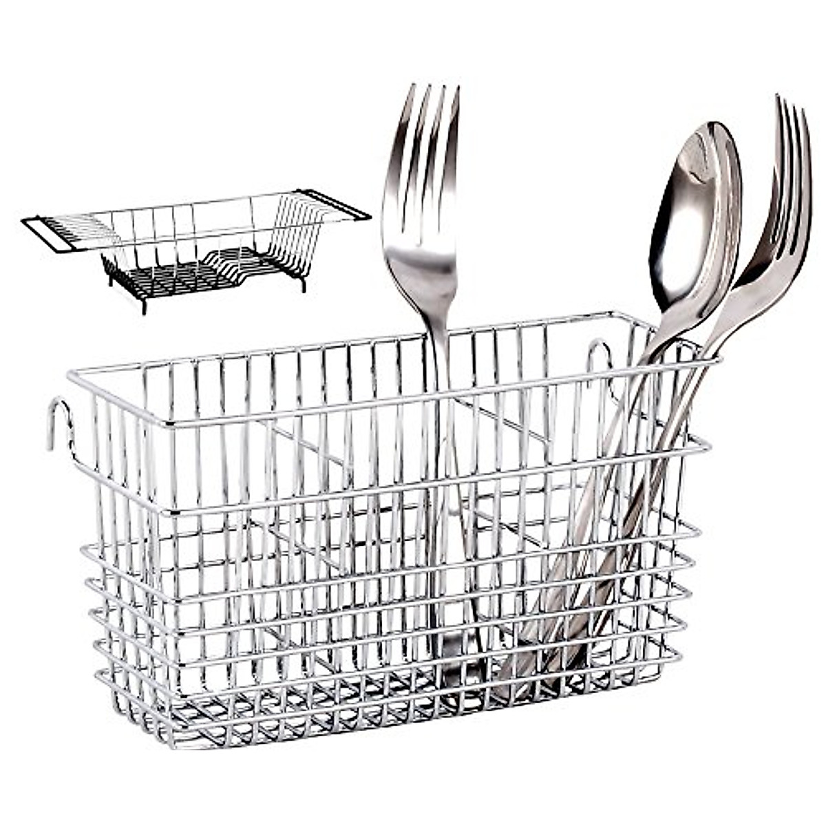 Neat-O Sturdy Chrome-Plated Steel Utensil Drying Rack Basket Holder (Chrome II)