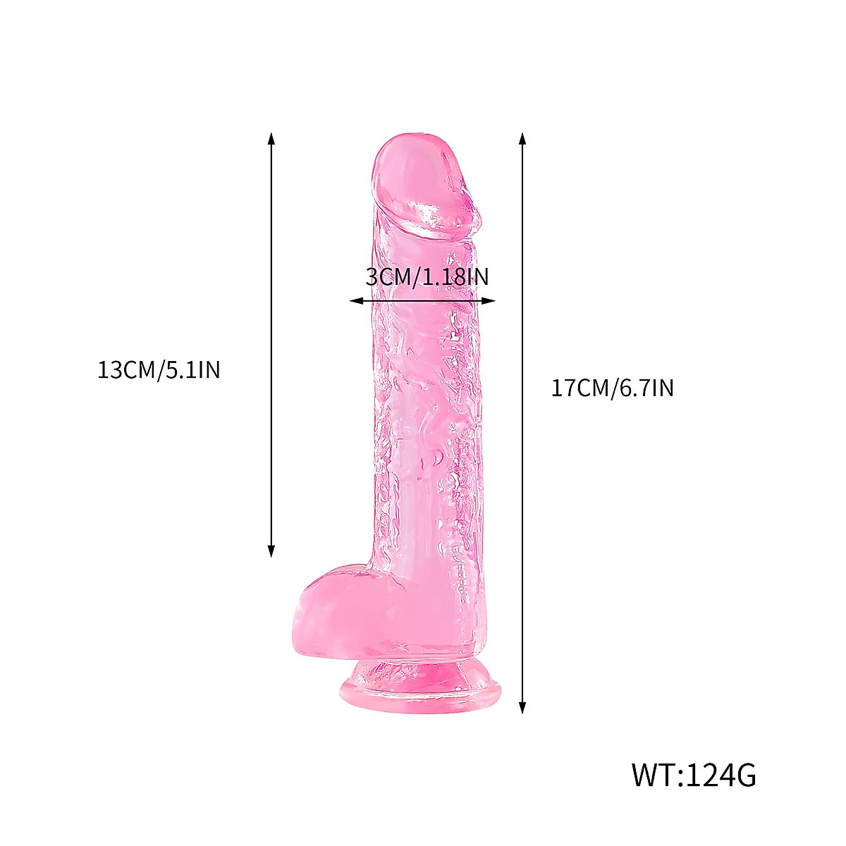 6.7 in Pink Dildo,Mini Dildo with Strong Suction Cup for Hands-Free Play,Adult Sex Toys for Beginner