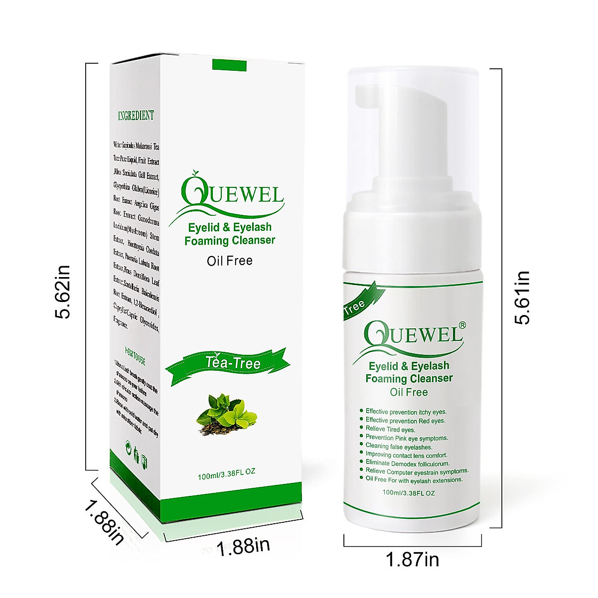 Lash Shampoo 100ml Tea Tree Eyelash Extension Cleanser Lash Foaming Cleanser For Lash Extensions With Lash Shampoo Brush Paraben & Sulfate Free Eyelash Shampoo For Lash Extensions Salon & Self Use