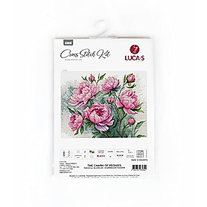 Luca-S Cross Stitch Kit The Charm of Peonies, Counted Cross Stitch Kit for Adults, Embroidery Kit, B7019