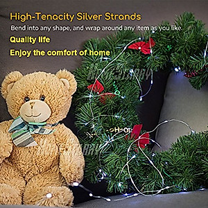 Window Curtain String Light Christmas Decorations String Lights Remote Battery LED Wedding Party Home Garden Bedroom Outdoor Indoor Yard Wall Decorations Twinkle Lights (White, 5M+50LED+8Model)