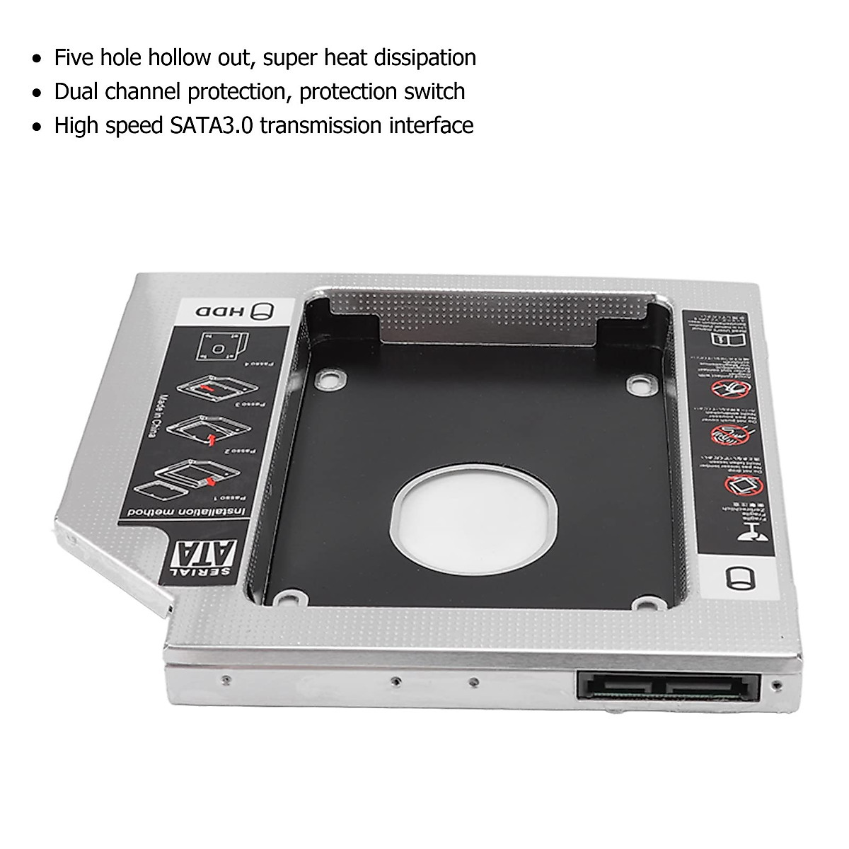 5 Hole to 2 Hard Drive Tray. HDD SSD Enclosure for Laptop
