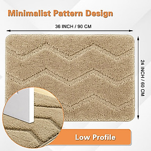 CHICHIC Dirt Trapping Indoors Door Mat 24" x 36", Entry Rugs, Non-Slip Entrance Rugs, Machines Washable Floor Mats, Dog Door Mat, Super Absorbent Mat for Front & Back Door, Shoes Scraper, Khaki