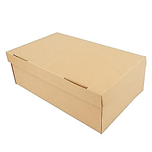 STRBOXONG Cardboard Shoe Boxes with Lid, 11.81x7.08x3.94, Multi-Purpose Storage Box for Home Office Organization Containers, Foldable Cardboard Carton, Gift Parcel (Pack of 10)