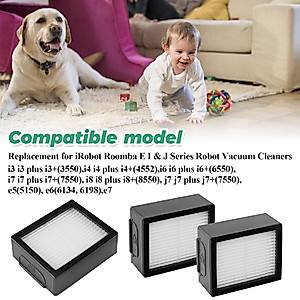 12Pack Filters Replacement for iRobot Roomba E I & J Series Combo E5 E6 E7 i3 i3+ i4 i4+ i5 i5+ i6 i6+ i7 i7+ i8 i8+ J5 J6 J8 Vacuum Cleaner-12 x High Efficiency Filters 4639161,1 x Brush by Techecook