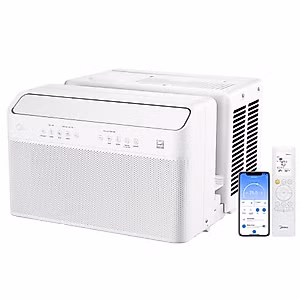 Midea 12,000 BTU U-Shaped Smart Inverter Window Air Conditioner–Cools up to 550 Sq. Ft., Ultra Quiet with Open Window Flexibility, Works with Alexa/Google Assistant, 35% Energy Savings, Remote Control