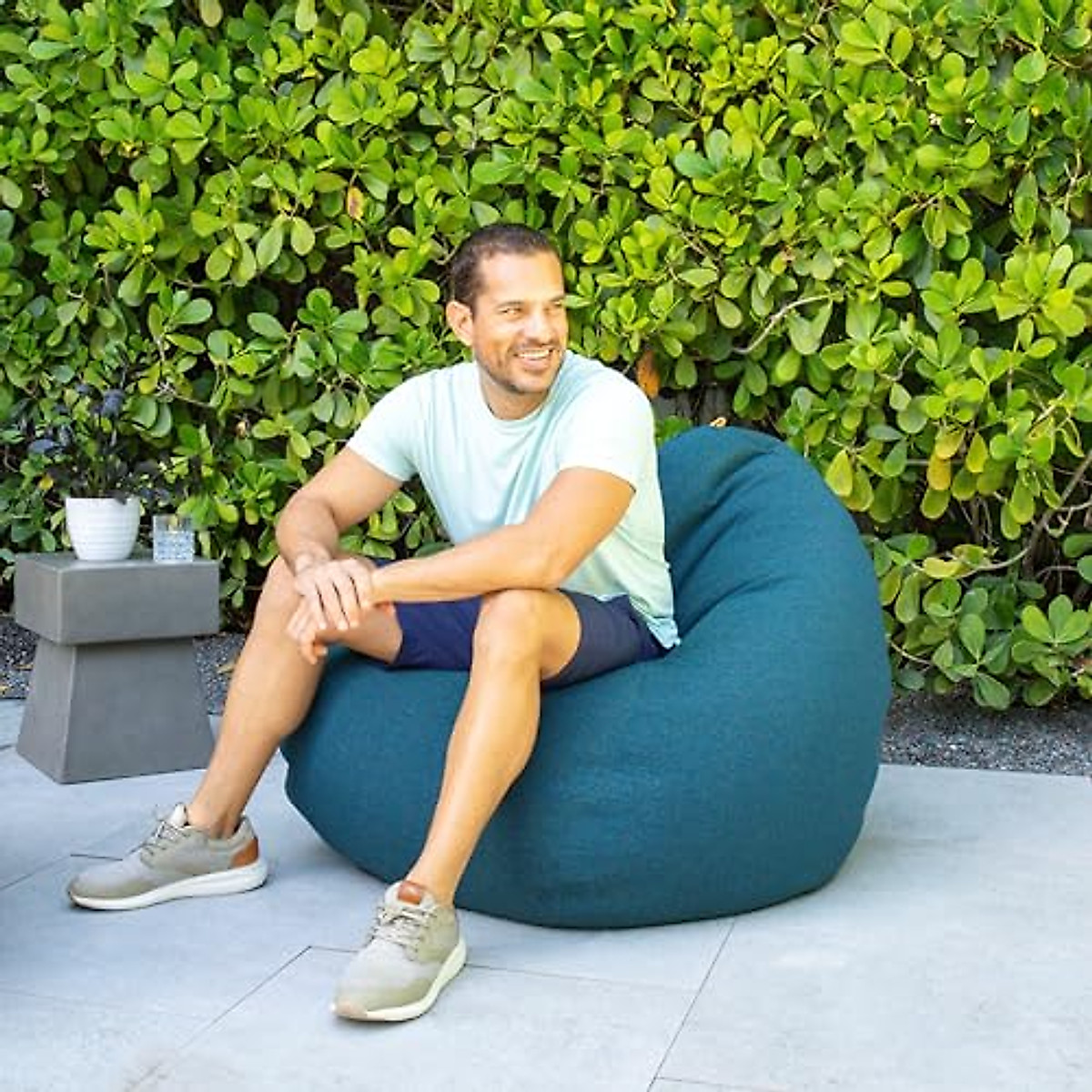 Big Joe Tuft Weatherproof Bean Bag Chair, Lakeshore Intertwist, Weather Resistant UV-Protected Fabric, 3 feet Teardrop
