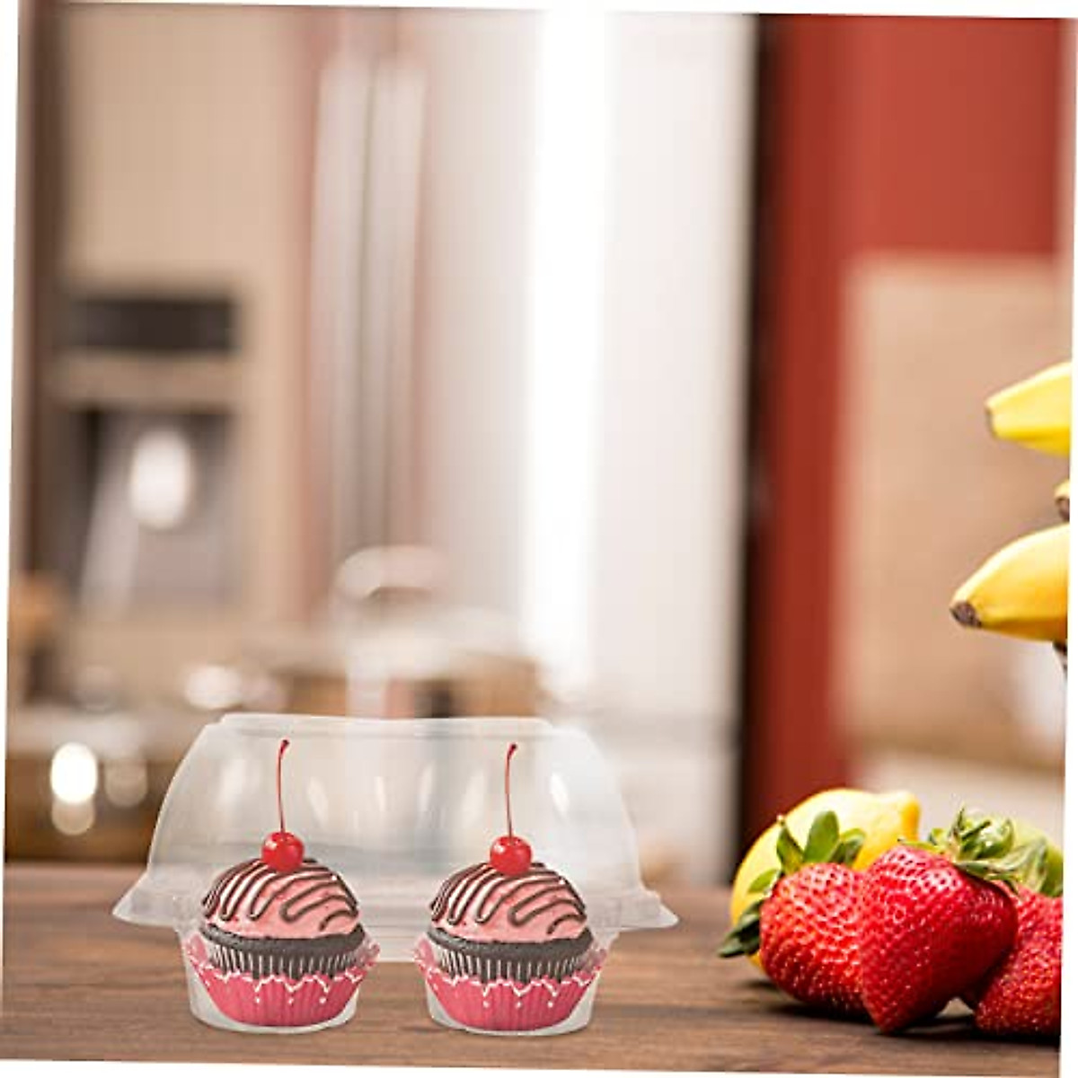 NOLITOY 30 Pcs Four Piece Cake Box Cupcake Carrier Muffin Gifts Carriers Cupcake Transport Container Plastic Food Containers Egg Tart Container The Pet Clamshell Household Dessert