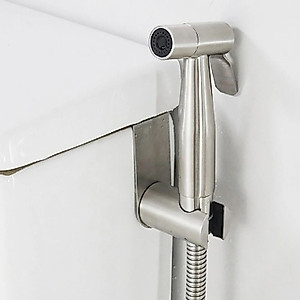 Xhziy 304 Stainless Steel Wall Mounted Toilet Bidet Sprayer Bracket 1.654 x 3.858 inch Silver for Bathroom Storage Hook 1PCS
