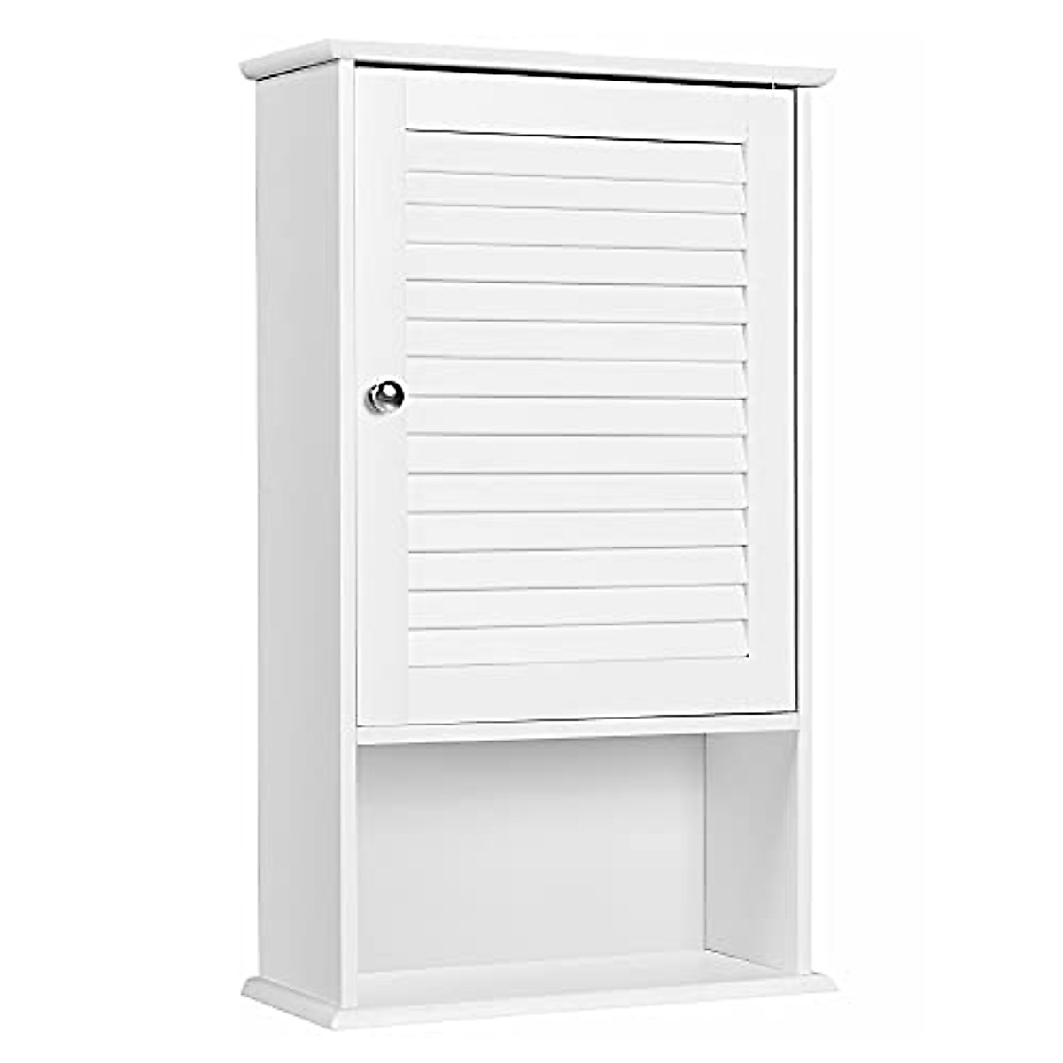 LOKO Bathroom Wall Cabinet, Bathroom Cabinet Wall Mounted with Single Shutter Door and Adjustable Shelf, Small Medicine Cabinet for Living Room, Kitchen or Entryway, 16.5 x 6.5 x 27.5 inches (White)