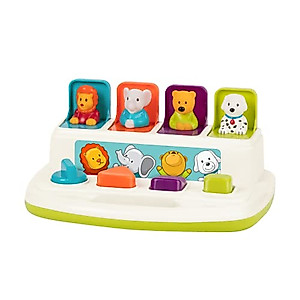 Battat – Cause-and-Effect Toy – Developmental Toy with Buttons & Colors – Color Sorting Animal Toys – for Kids, Toddlers, Babies – 18 Months + – Pop-Up Pals