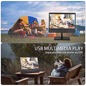 othoig 14inch Portable TV,Small tv with Antenna,HDMI,USB,AV Slot and Digital ATSC Tuner,Rechargeable Battery Operated,12 Volt car Cable/AC for Kitchen RV car Camping(US 2023)