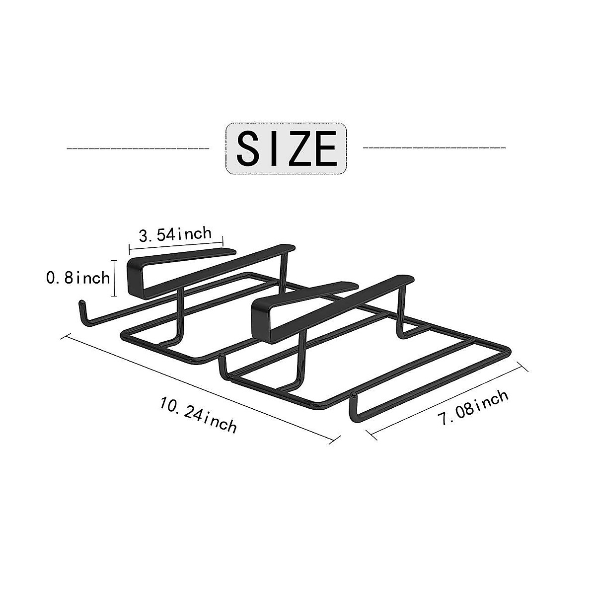 Bafvt Wine Glass And Mug Holder - 3 Rows Stemware Rack Under Cabinet25cm - black 304 Stainless Steel Hanger Storage Shelf, Fit for The Cabinet 0.8“ or Less