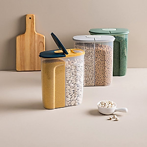 Storage Box Storage Container Cereal Storage Container Large Capacity Eco-friendly Sealed Fresh-keeping Visible Sealed Food Cans for Kitchen - Green