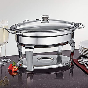 Tramontina 80205/548DS Oval Stainless Steel Chafing Dish, 4.2-Qt