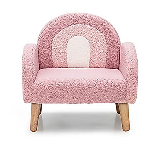 INFANS Kids Sofa, Toddler Armchair with Solid Wooden Frame Anti-Tipping Design Plush Fabric, Upholstered Children Chair for Kindergarten Playroom Preschool, Gift for Boys Girls, Toddler Couch