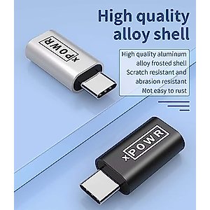 xPOWR |3-Pack| Lightning to USB C Adapter for iPhone: [Updated] New Wider Compatibility, Fast Charging, Compact & Portable - USB C to Lightning Adapter in Silver
