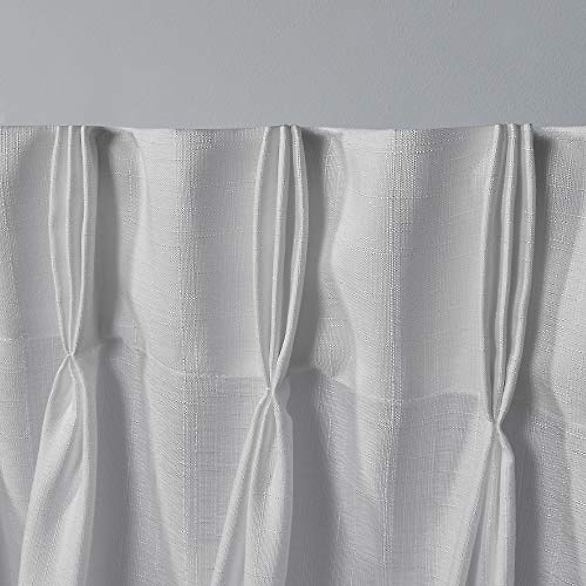 Exclusive Home Loha Light Filtering Pinch Pleat Curtain Panel Pair, 84" Length, Winter White
