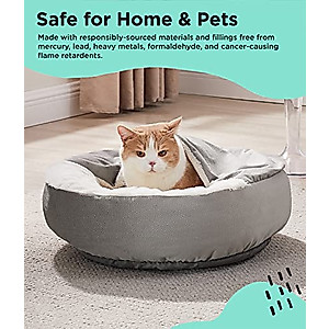 Best Friends by Sheri Cozy Cuddler Ilan Microfiber Hooded Blanket Cat and Dog Bed in Gray 23"x23"