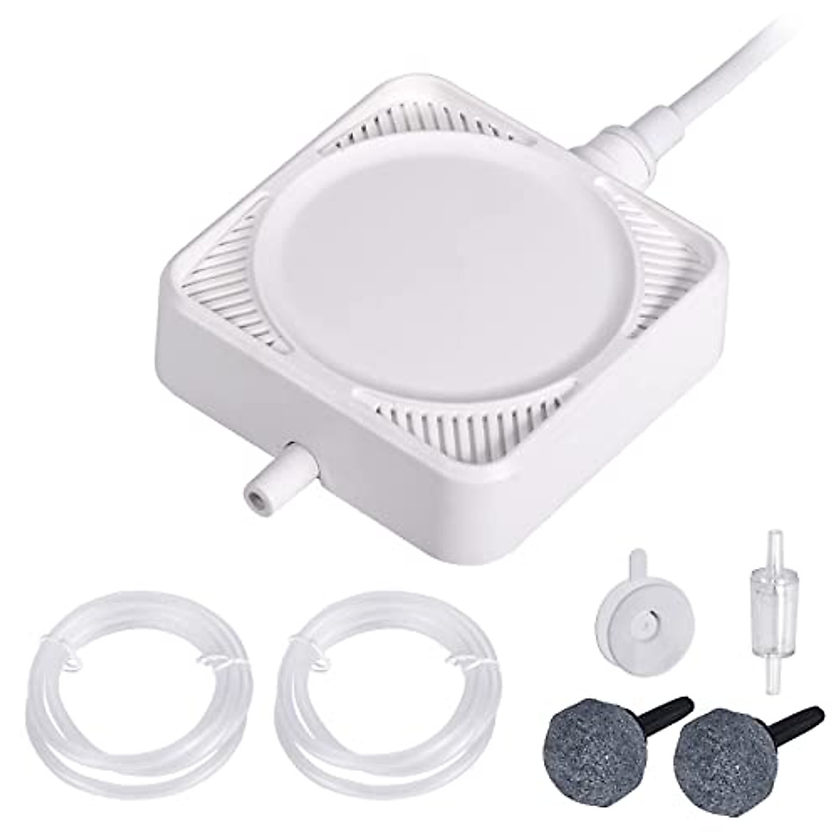 BinChang Mini Air Pump for Fish Tank, Quiet Aquarium Air Pump 1 Watt Energy Saving with Accessories 1-15 Gallon