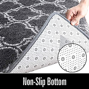 HOMORE Fluffy Bedroom Rug Super Soft Velvet Shaggy Plush Carpets 6x9 Feet, Shag Moroccan Area Rugs for Kids Girls Living Room Bed Home Decor, Gray