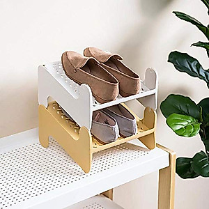 TAZSJG Stackable Shoe Storage Rack Nordic Simple Shoe Rack Home Plastic Shoe Cabinet Layered Finishing Racks (Color : B)