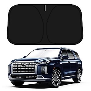 D-Lumina Windshield Sun Shade for 2020 2021 2022 2023 Hyun-dai Palisade Accessories, Front Window Sunshade Sun Visor Protector Block UV Rays Heat, Foldable 2 Layers 210T Material