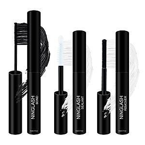 Lash Cluster Glue Waterproof Lash Bond and Seal and Lash Remover NINGLASH Super Strong Hold 5 Days Long Lasting Cluster Lash Glue for DIY Eyelash Extensions Fast Drying Lash Glue For Eyelash Clusters