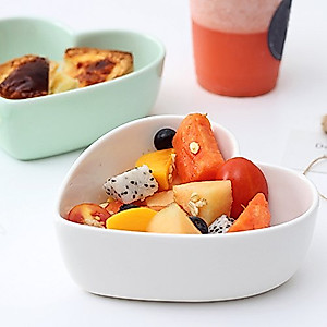 WAIT FLY Heart-shaped Bowls for Salad Soup Snack Dessert Best Kitchen Household Cooking Gifts for Home Kitchen, White