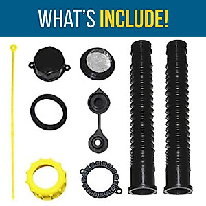 KP KOOL PRODUCTS Gas Can Spout Replacement with Extension Spout - Gas can nozzle - Gas can vent kit & Gasket Filters - Used for Old 5 Gallon gas can spout - Blitz - Midwest - Scepter and Other Brands