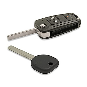Keyless2Go Replacement for Keyless Remote 3 Button Flip Car Key Fob for OHT01060512 with Uncut Transponder Ignition Car Key High Security Laser Sidemill B119 HU100