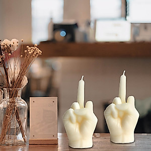 NIMONA Middle Finger Scented Candle, 2 Pcs Apartment Home Decor Aesthetic Soy Wax Hand Gesture Cute Candles, Desk Sculpture Decorations Gift for House, Bedroom and Home Room.