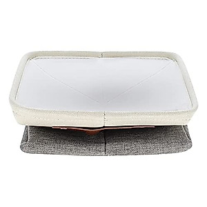 CreekView Home Emporium Fabric Cube Storage Bins 4 Pack - 10 x 10in White/Gray Foldable Storage Cubes for Organization