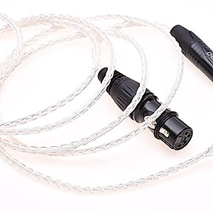 GAGACOCC 8 Cores Braid Pcocc Silver Plated Cable 1/4 6.35mm Male to 4-pin XLR Female Balanced Cable Hi-end Headphone Audio Adapter