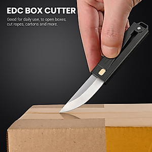 FUNBRO Pocket Knife with D2 Steel Blade, Cool Folding EDC Knives for Men, Box Cutter Knife with Unique Design for Every Day Carry